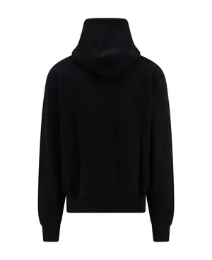 Off-White Logo Printed Drawstring Hoodie - Black