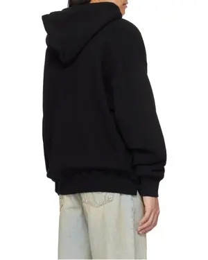 Off-White Logo Printed Drawstring Hoodie - Black