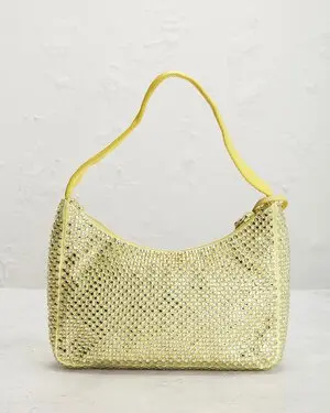 FWRD RENEW Prada Satin Crystal Mini Re-edition 2000 Shoulder Bag