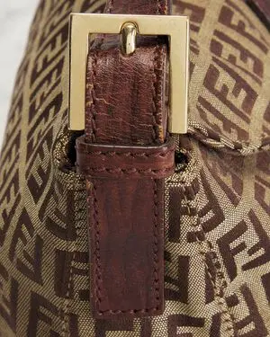 FWRD RENEW Fendi Zucchino Baguette Shoulder Bag - Neutral