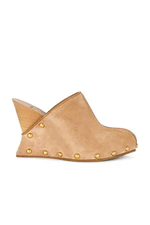 Balmain Suede Wedge Clog