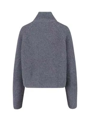 LISA YANG Ribbed Zip-up Knitted Sweater