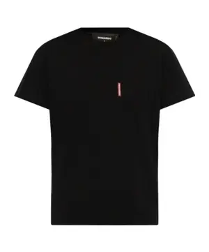 Dsquared2 Crewneck T-shirt With Chest Logo Patch - Black