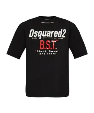 Dsquared2 Logo Printed Crewneck T-shirt - Black