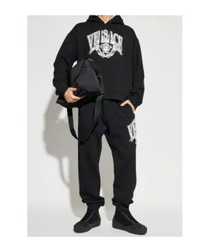 Versace Logo-printed Drawstring Hoodie