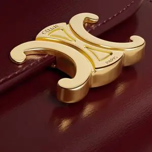 Celine Small Flap Wallet Triomphe In Shiny Calfskin