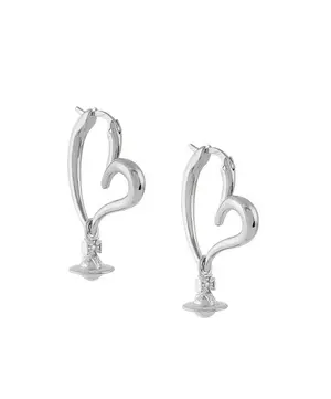 VIVIENNE WESTWOOD Sculptural Hoop Heart Earrings