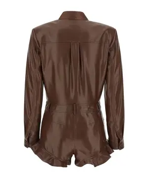 SELF-PORTRAIT Lavallière Belted Short Jumpsuit