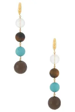 Chan Luu Dangle Earrings In 18k Gold Plated Sterling Silver With -stone Arrangement