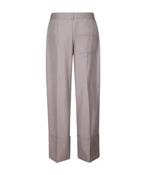 Victoria Beckham Wide Leg Turn-up Trousers