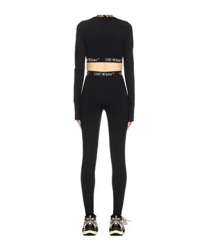 Off-White Logo Band Zip Crop Top