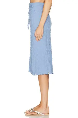 CARO LUNA Julieta Pareo Crinkled Poplin Wrap With Faux Seashell Embellishments