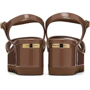 Stella McCartney Elyse Patent Leather Platform Sandals - Macaroon