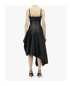 Alexander McQueen Leather Asymmetrical Dress