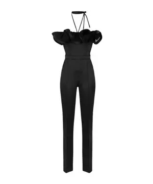 Elisabetta Franchi Ruffled Corset-style Jumpsuit - Black