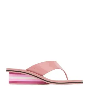 Chloé Chloe Striped Wedge Thong Sandals Woodrose