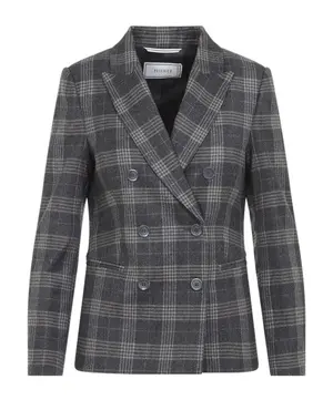 Peserico Plaid Suit Jacket - Eclipse Grey