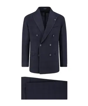 Tagliatore Double-breasted Peak-lapel Suit - Blue