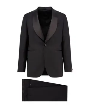 Tagliatore Long-sleeved Blazer And Trousers Set - Black