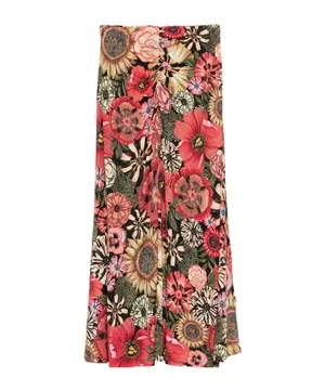 Farm Rio Floral Pattern Midi Skirt - Multicolor