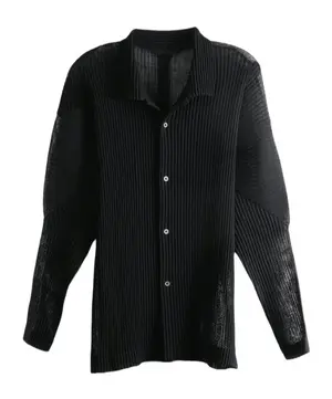 Issey Miyake Pleated Shirt - Black