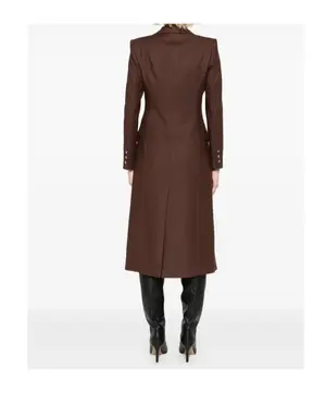 Elisabetta Franchi Double-breasted Leather-trimmed Coat