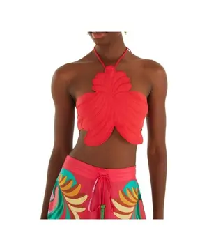 Farm Rio Appliqué Halterneck Top