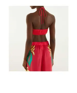 Farm Rio Appliqué Halterneck Top