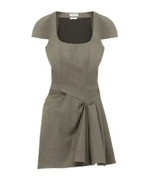 Alexander McQueen Draped Cap-sleeve Mini Dress