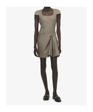 Alexander McQueen Draped Cap-sleeve Mini Dress