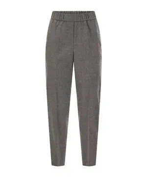 Peserico Trousers With Elasticated Waistband - Black