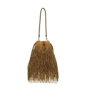 Etro Small Suede Kalispera Bag With Bead Fringes