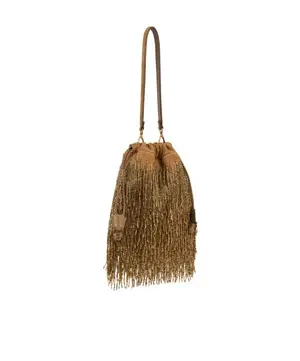 Etro Small Suede Kalispera Bag With Bead Fringes