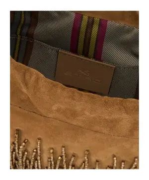 Etro Small Suede Kalispera Bag With Bead Fringes