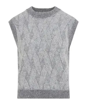 Peserico Sequined Sleeveless Jumper - Eclipse Grey
