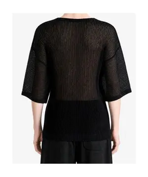 Issey Miyake Pleated Semi-sheer T-shirt - Black