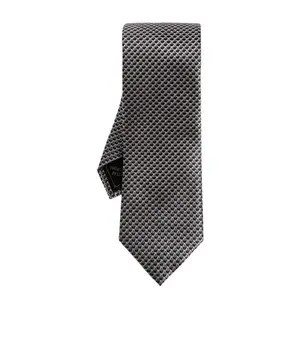 Brioni Brioni Geometric Pattern Neck Tie Silver
