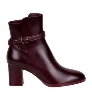 Santoni Chunky Heeled Ankle Boots - Wine Red