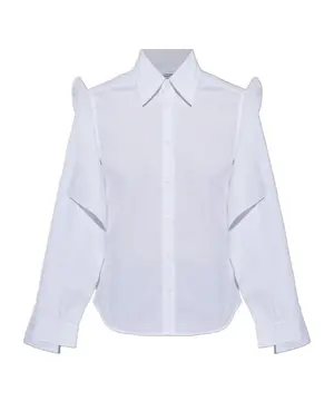 Vetements Long-sleeve Shirt With A Stand-up Collar - White
