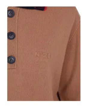 N.21 Long-sleeve Knitted Polo Shirt