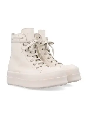 Rick Owens Lace-up High-top Casual Shoes - White