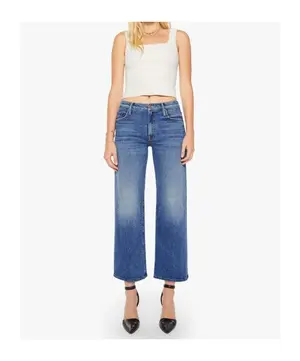 MOTHER The Mid Rise Maven Flood Wide-leg Jeans - Medium Blue