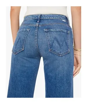 MOTHER The Mid Rise Maven Flood Wide-leg Jeans - Medium Blue