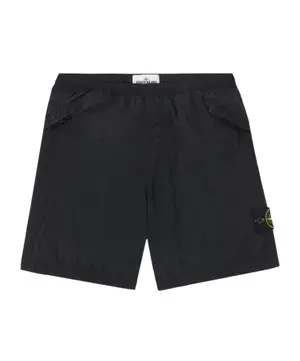 Stone Island Logo Patch Elasticated Waistband Shorts - Black