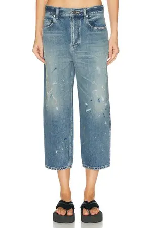 Balenciaga Jackie Capri Jeans - Stained Blue