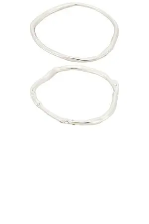 Dries Van Noten Handmade Set Of 2 Bangle Bracelets - Silverplated