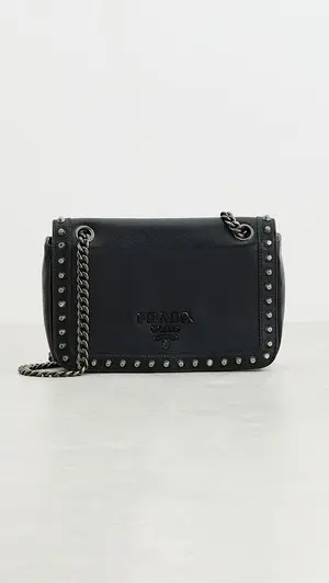 Shopbop Prada Calf Leather Chain Shoulder Bag - Black