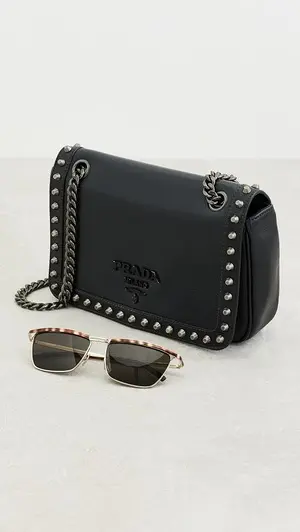 Shopbop Prada Calf Leather Chain Shoulder Bag