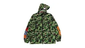A BATHING APE Abc Camo Shark Hoodie Jacket - Green