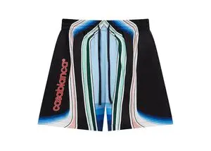 Casablanca Graphic Mountain Silk Shorts - Multicolor